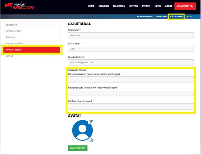 How do I update my password?